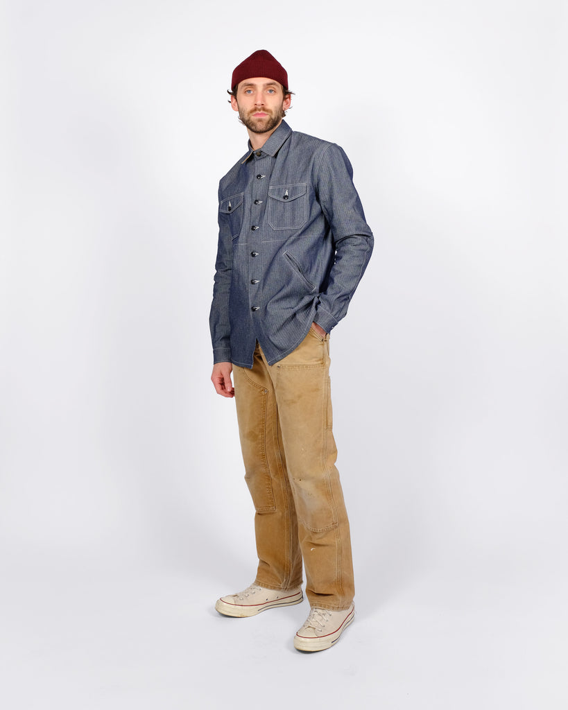Crissman Overshirt - Indigo Herringbone Bull Denim – Dehen 1920